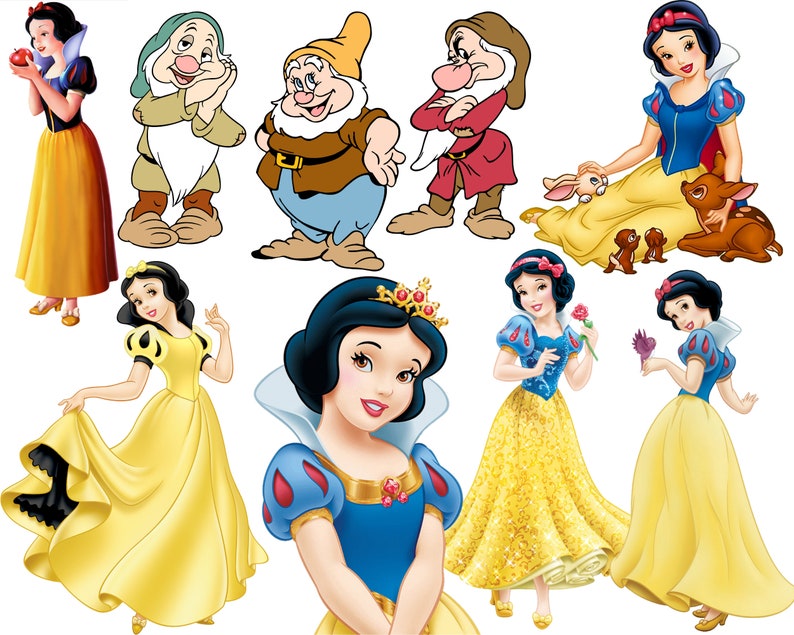 Snow White Clipart Mega Pack: PNG, SVG, Font (digital Download) - Etsy