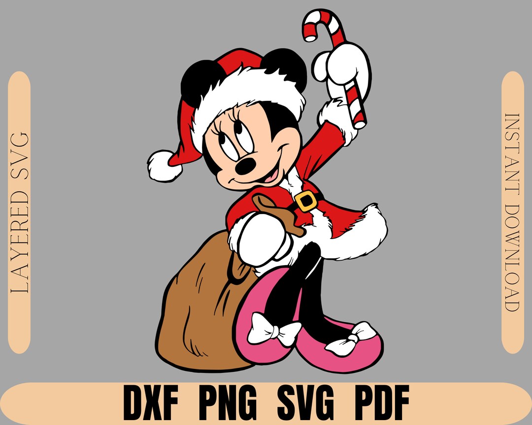 Christmas Santa Minnie Mouse Set, Layered Svg for Cricut Silhouette Etc ...