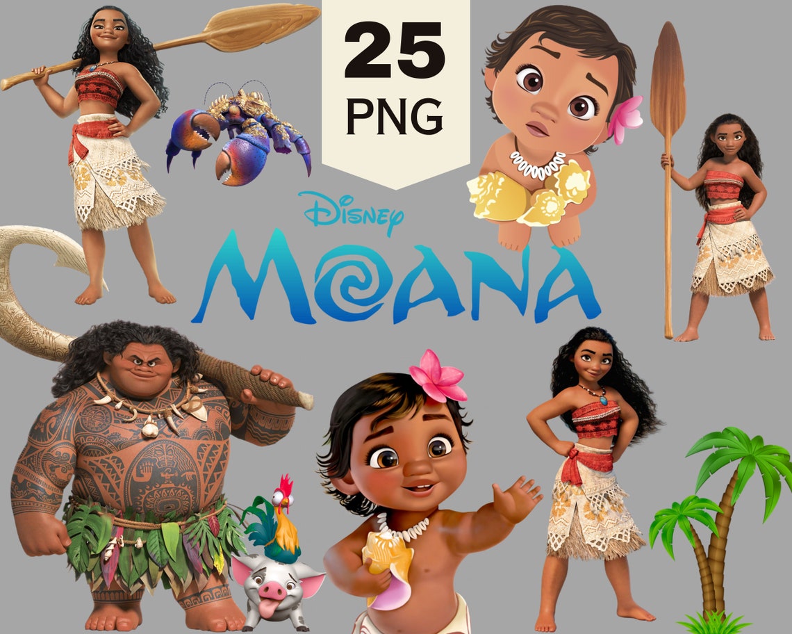 Moana Png Clipart Bundle Digital Instant Download Moana Png - Etsy
