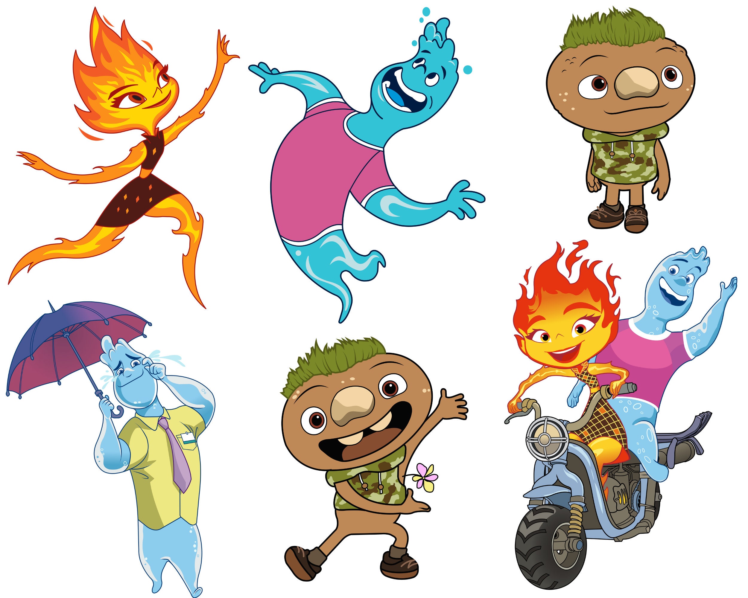 Elemental Characters Clipart: PNG SVG Bundle (digital Download) - Etsy