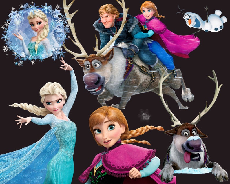 Frozen Clipart Mega Pack: Elsa, Anna, Olaf, Alphabet (PNG, SVG, PDF) - Etsy
