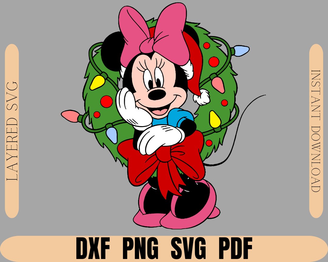 Christmas Minnie Mouse Set, Layered Svg for Cricut Silhouette Etc ...
