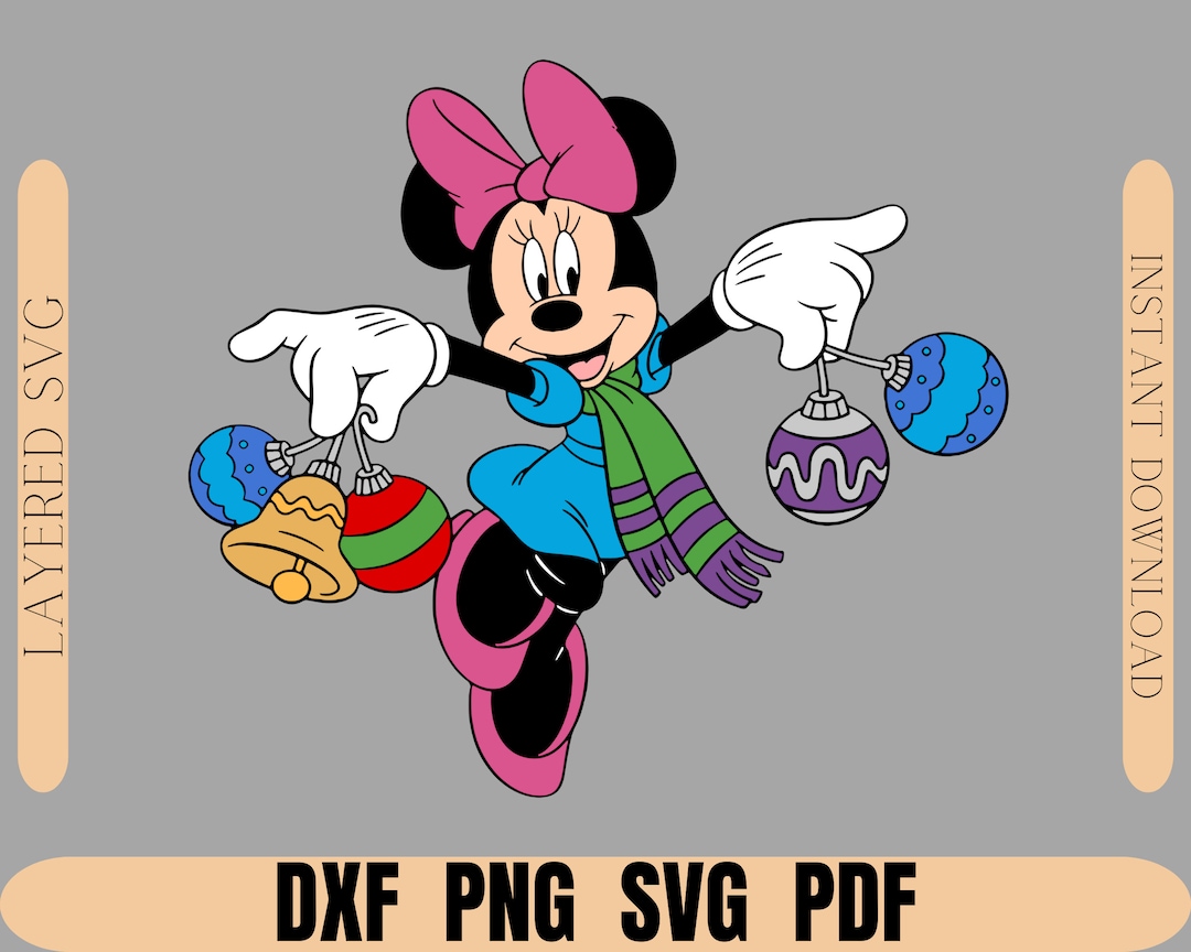 Christmas Minnie Mouse Set, Layered Svg for Cricut Silhouette Etc ...