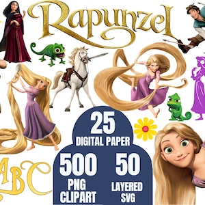 Rapunzel PNG SVG Bundle: Tangled Birthday Party Decor (digital Download ...
