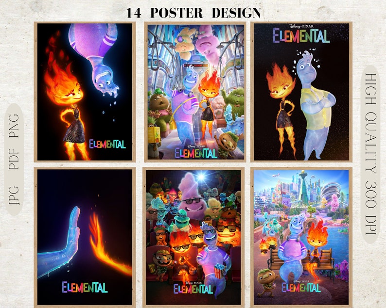 Elemental Movie Poster Prints: Ember & Wade Designs (digital Download ...
