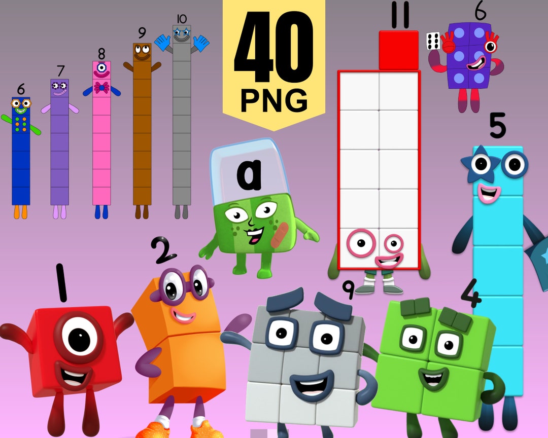 Numberblocks Png Clipart Bundle Numberblocks Birthday Cake - Etsy