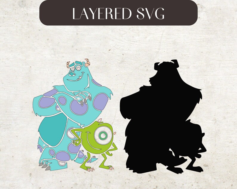 Monsters Inc Set, Monsters Png Clipart Bundle, Monsters Layered Svg ...