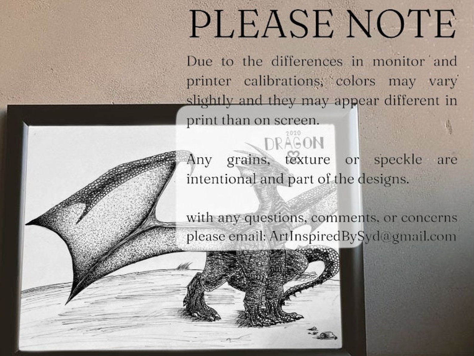 Dragon Dot Ink Print - Etsy