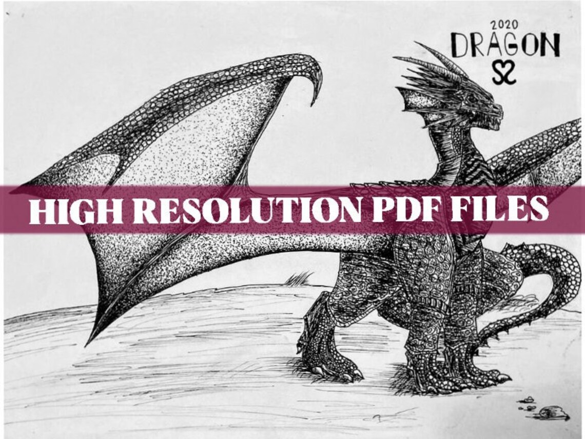 Dragon Dot Ink Print - Etsy