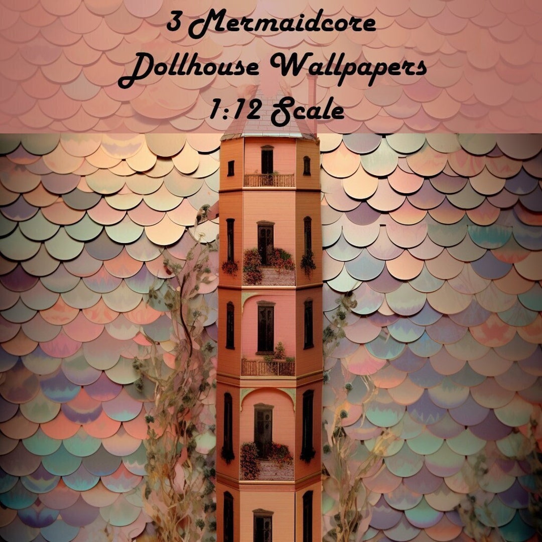 Magical Mermaidcore Dollhouse Wallpaper Set 1:12 Scale - Etsy