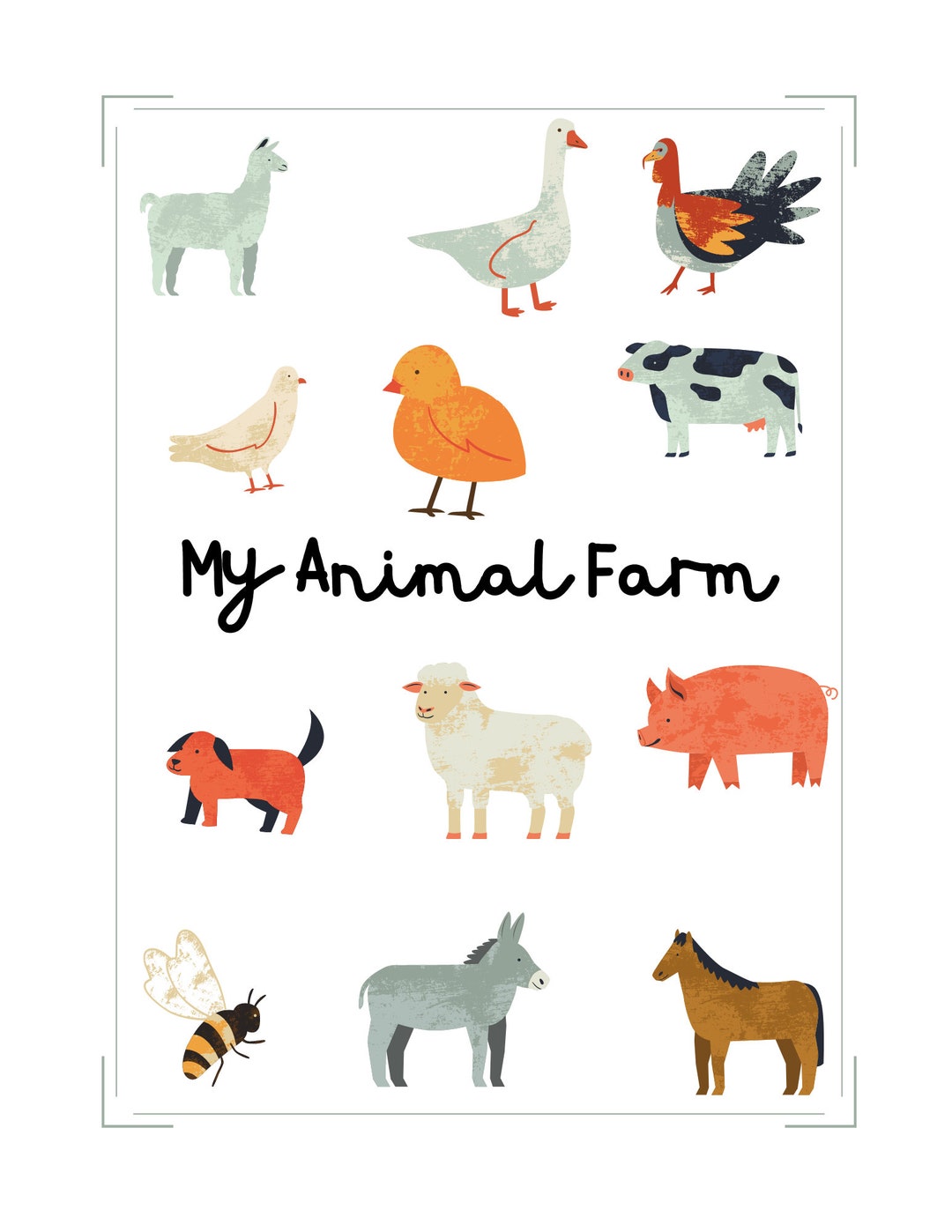 Printable Preschool Worksheet Animal Farm House Morning Kit Homeschool ...