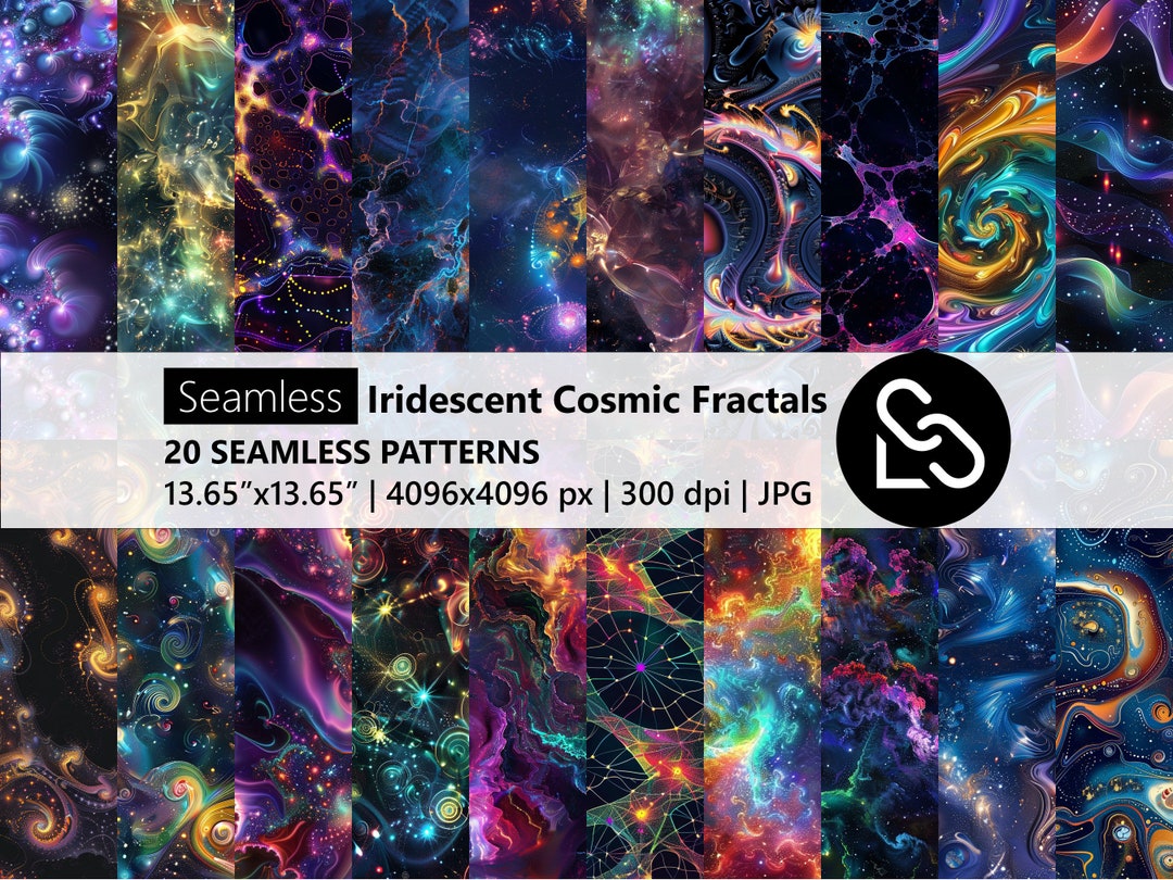 Seamless Iridescent Cosmic Fractals Multicolored Universe Fractal Art ...