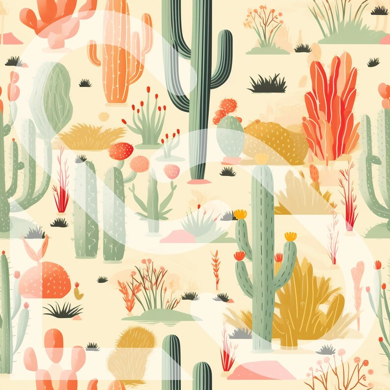 Desert Whimsy: Seamless Pattern Bundle for Textiles, Wallpaper, and ...