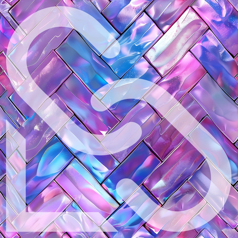 Seamless Iridescent V-shaped Tiles - Shimmering Pink, Purple, Blue ...