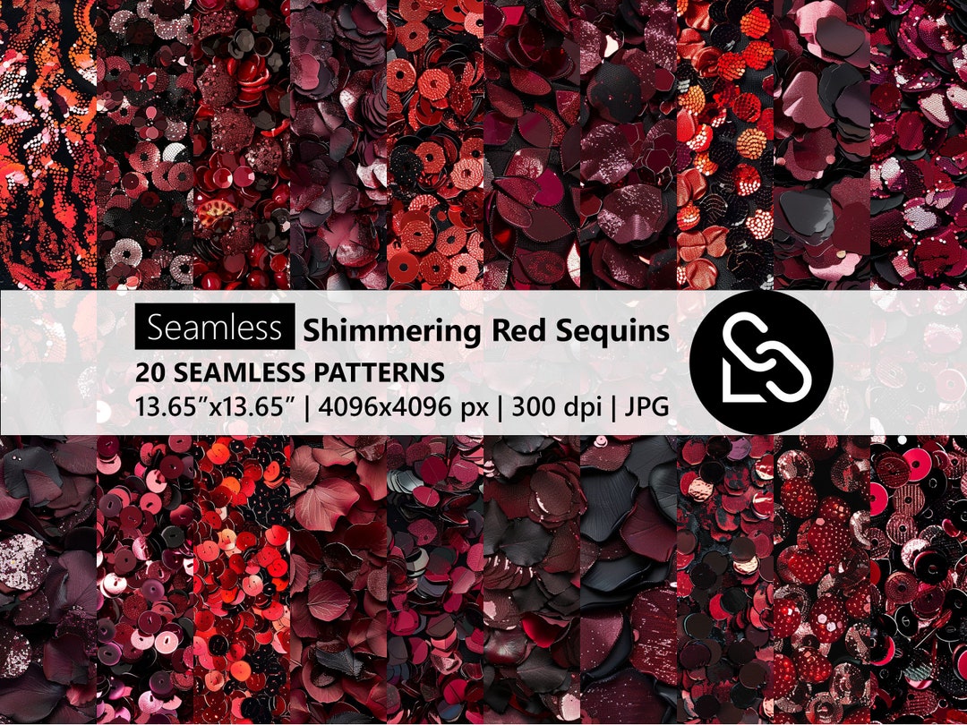 Seamless Red Sequin Textures Opulent Red and Black Glitter With ...