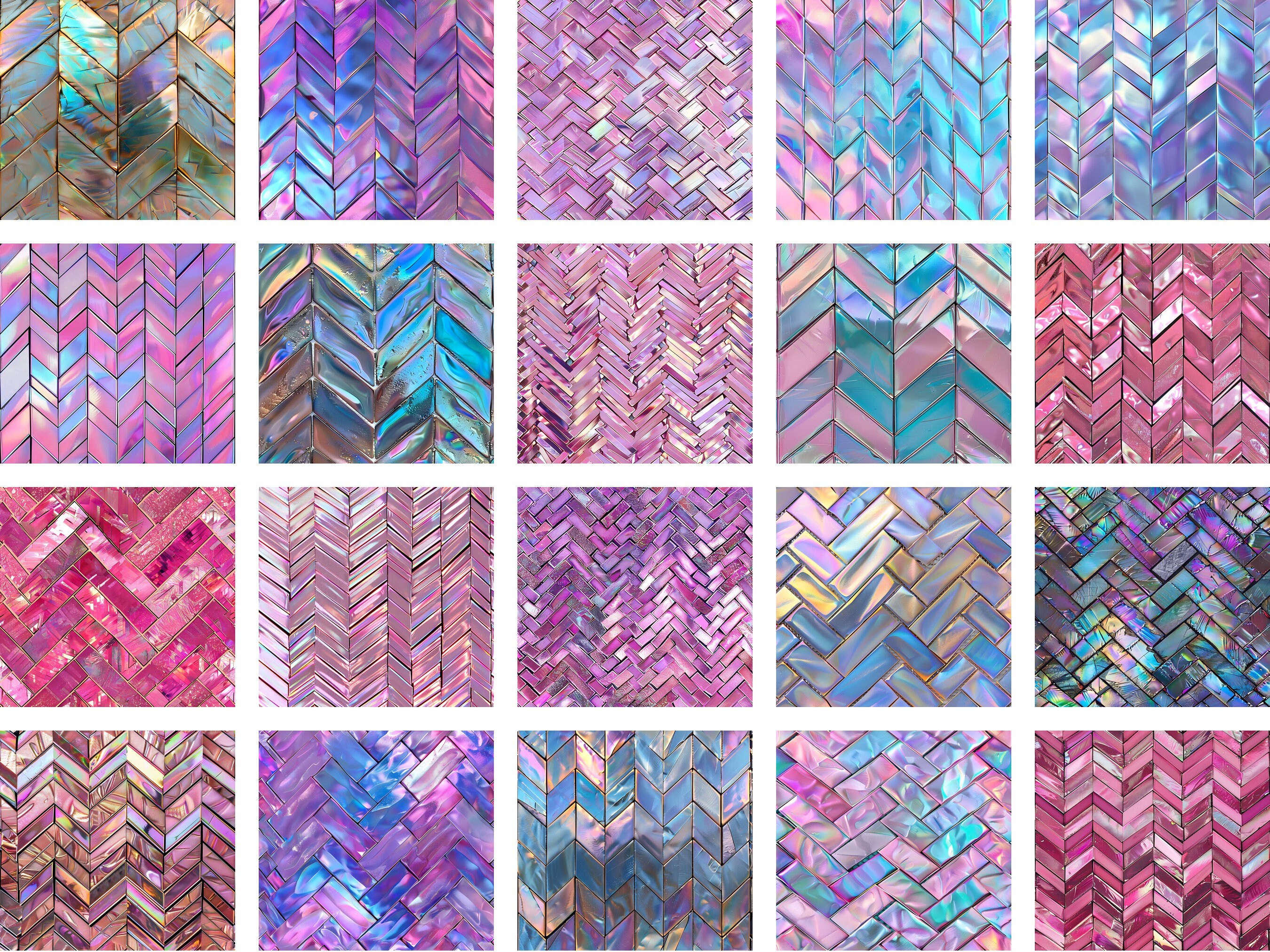 Seamless Iridescent V-shaped Tiles - Shimmering Pink, Purple, Blue ...