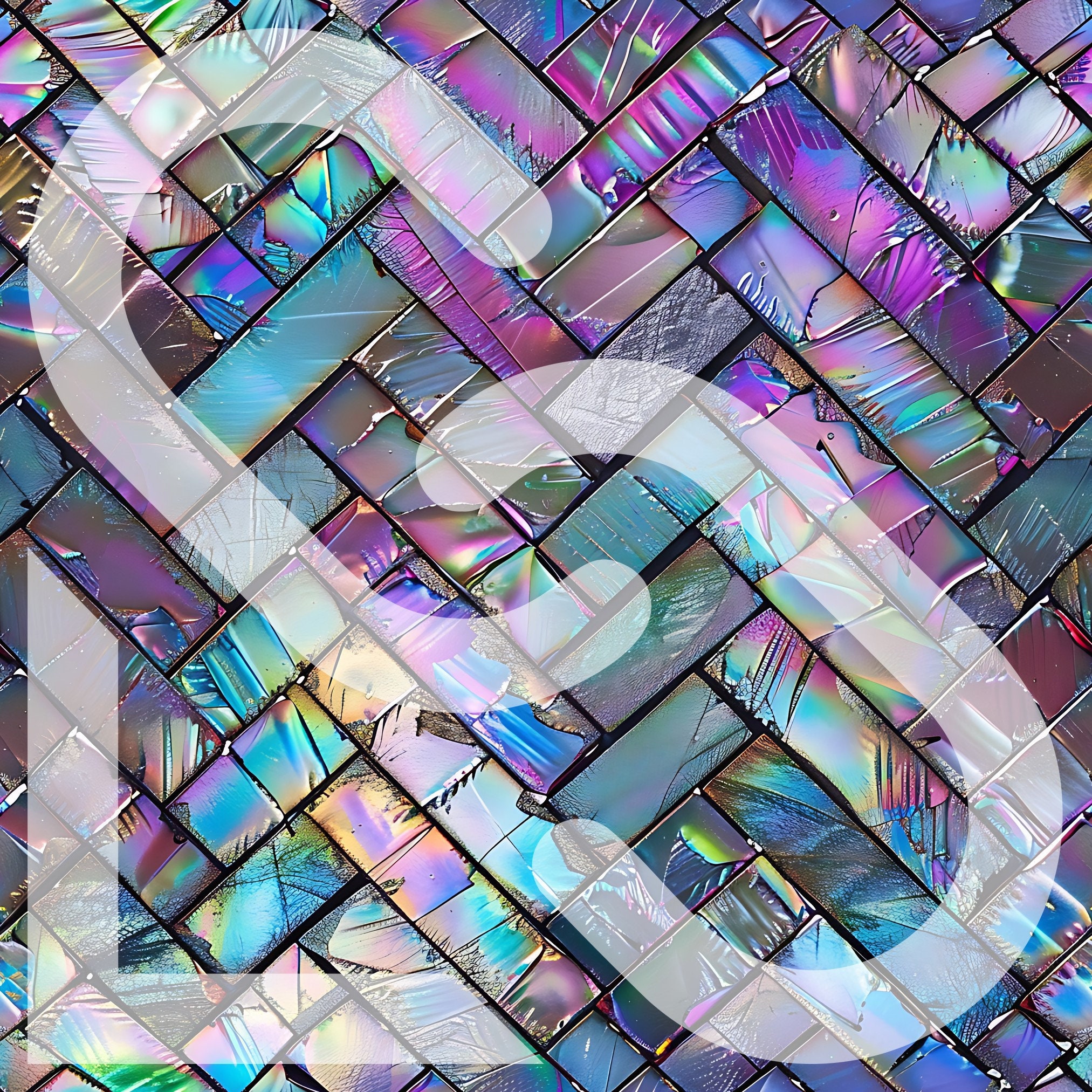 Seamless Iridescent V-shaped Tiles - Shimmering Pink, Purple, Blue ...