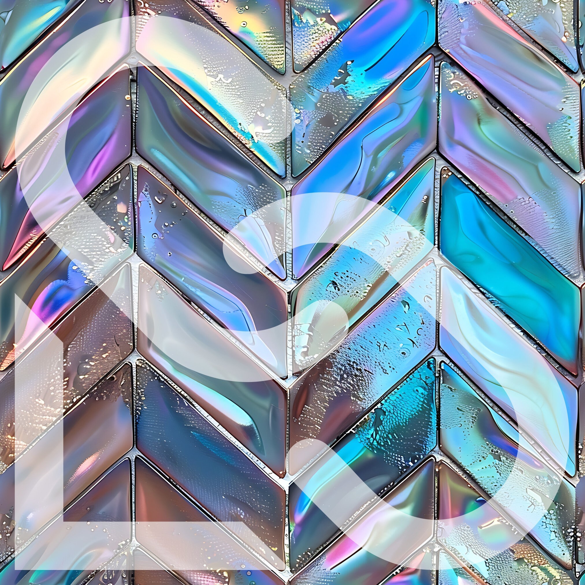 Seamless Iridescent V-shaped Tiles - Shimmering Pink, Purple, Blue ...