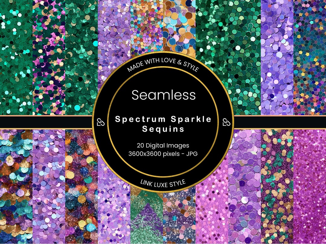 Seamless Glitter Digital Paper - Spectrum Sparkle Sequins Backgrounds ...
