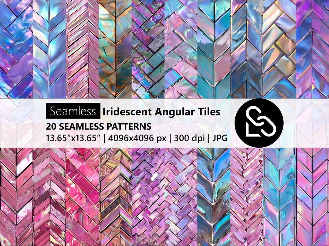 Seamless Iridescent V-shaped Tiles - Shimmering Pink, Purple, Blue ...
