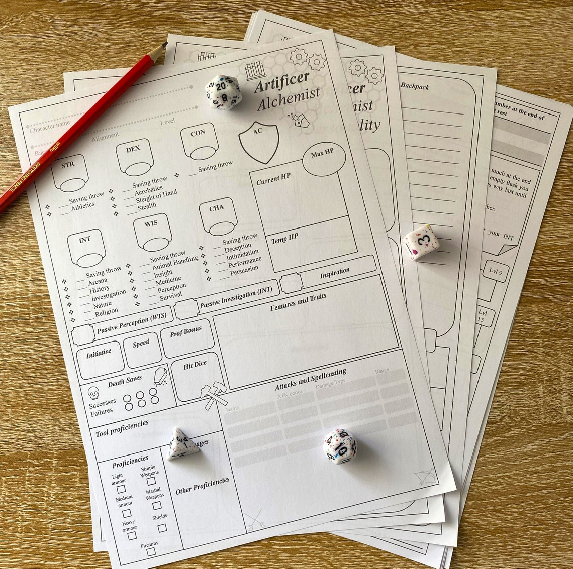 Dnd Artificer Alchemist Character Booklet - Dungeons and Dragons ...