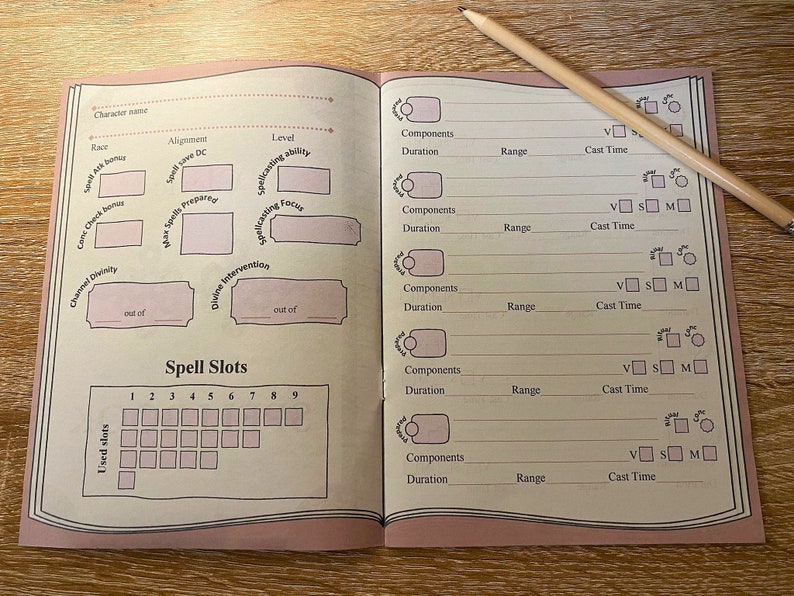 Dnd Cleric Immersive Spell Book With Spell Slot Trackers – Dungeons and ...