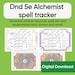 Artificer Alchemist Spell Slot Tracker Subclass Resource Tracker Dnd 5E ...