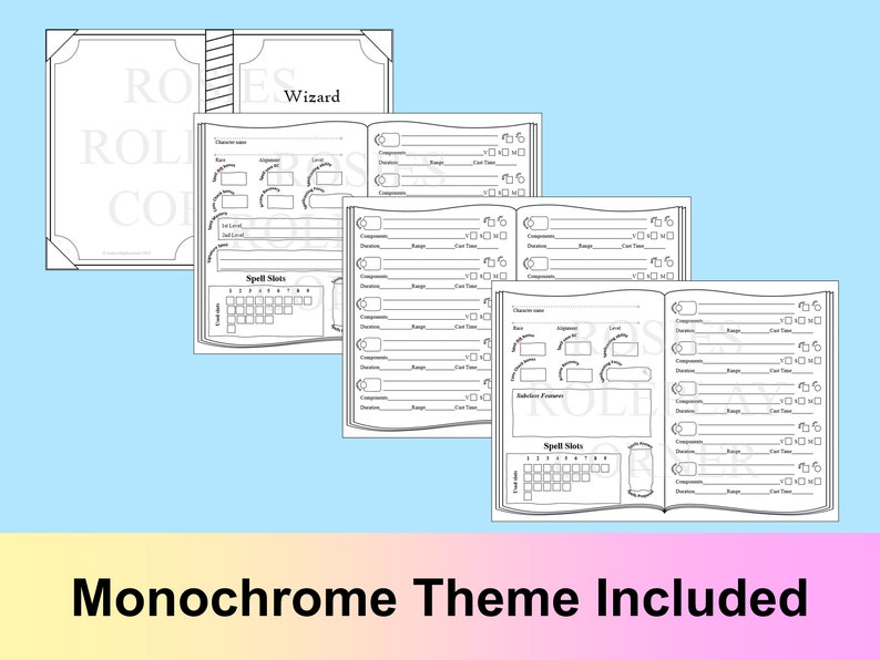 Dnd Wizard Immersive Spell Book With Spell Slot Trackers – Dungeons and ...