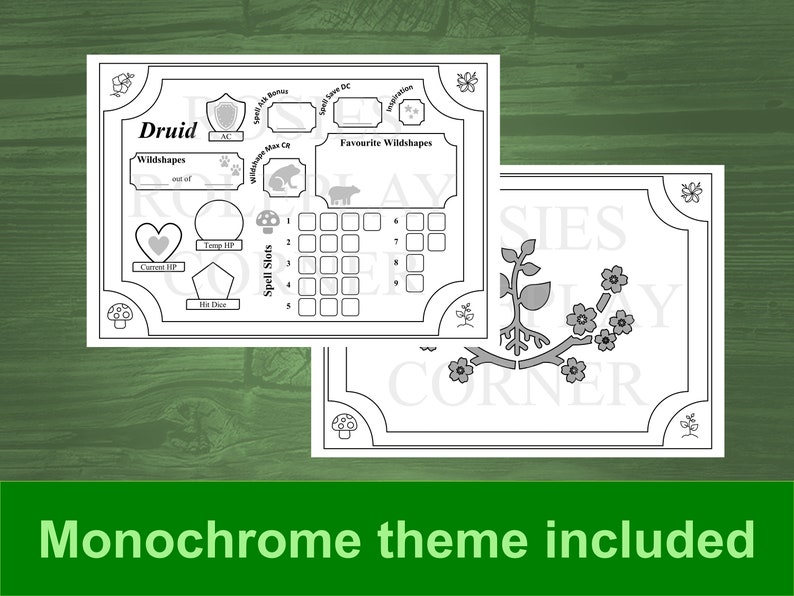 Druid Spell Slot Tracker Bundle – Multiple Themes – Dnd 5E – Digital ...