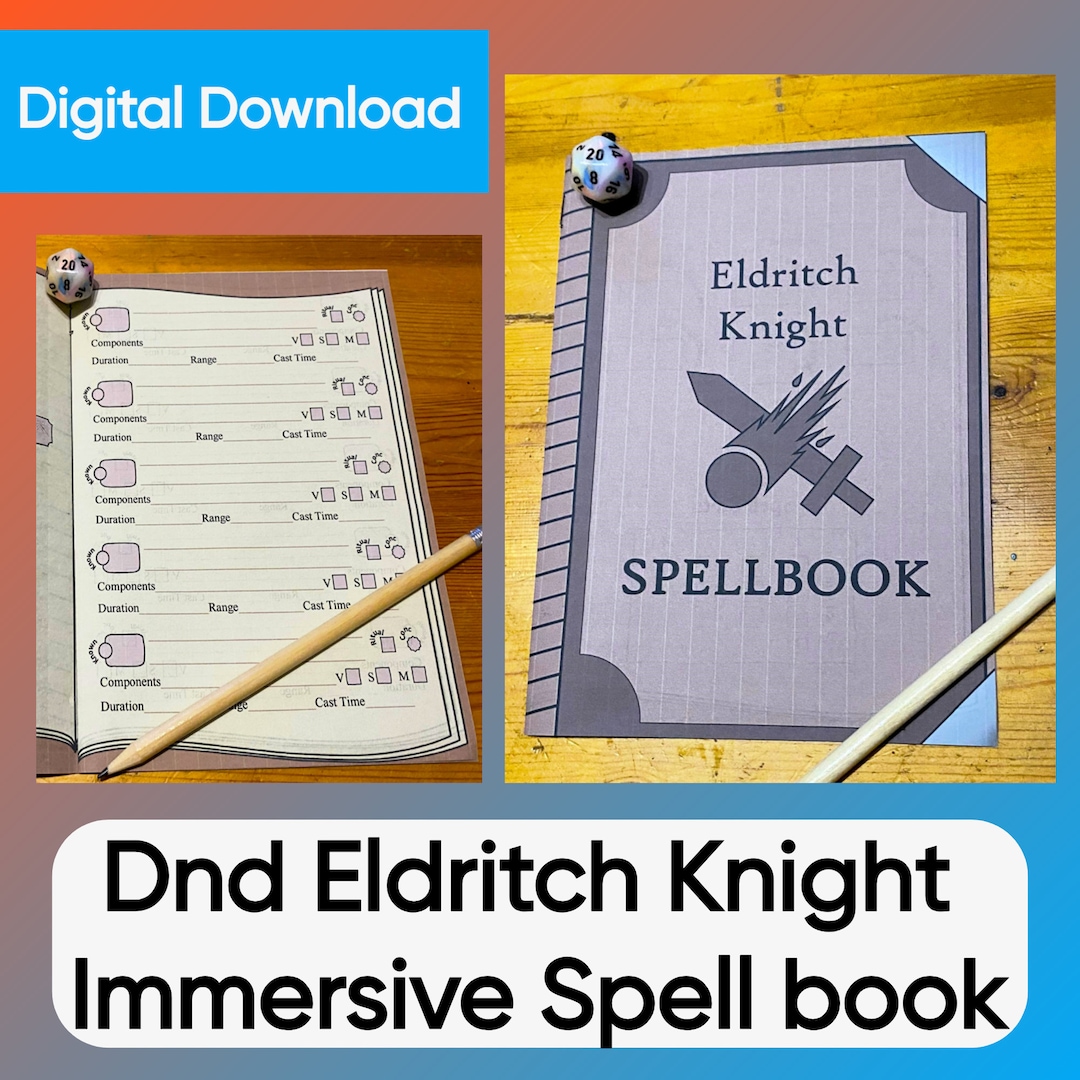 Dnd Fighter Eldritch Knight Immersive Spell Book With Spell Slot ...