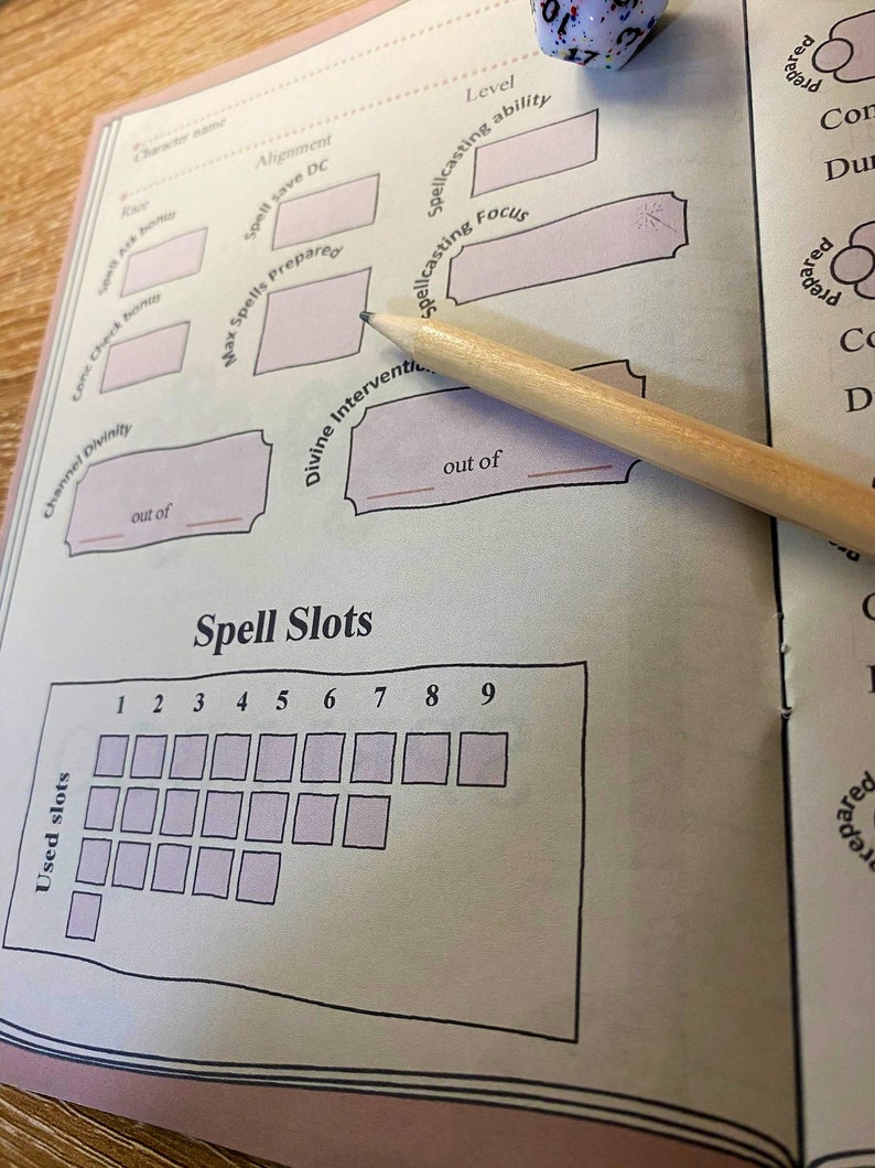 Dnd Cleric Immersive Spell Book With Spell Slot Trackers – Dungeons and ...