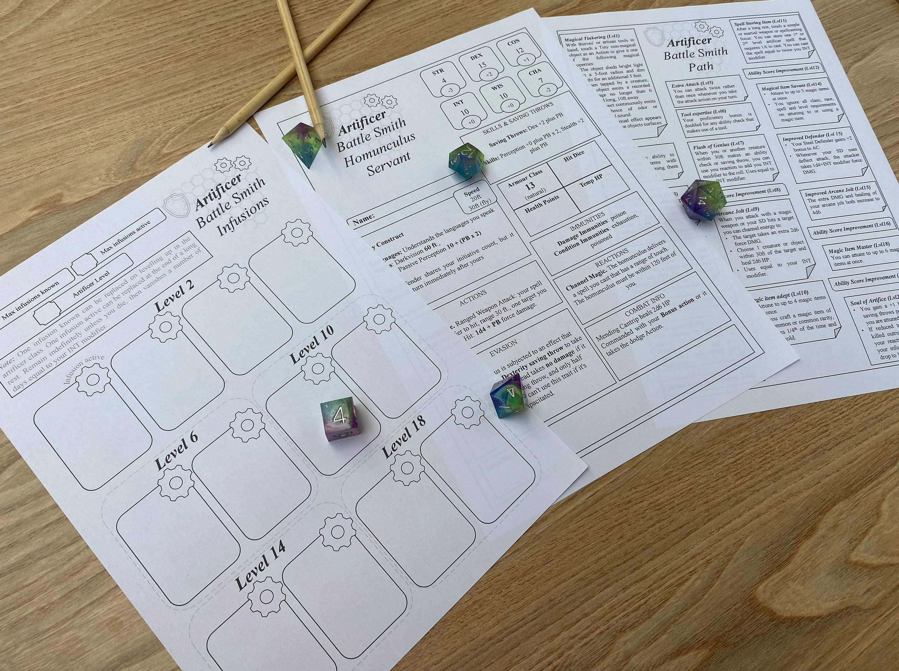 Dnd Artificer Battle Smith Character Booklet - Dungeons and Dragons ...