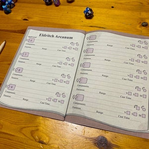 Dnd All Spellcasting Classes Immersive Spell Books With Spell Slot ...