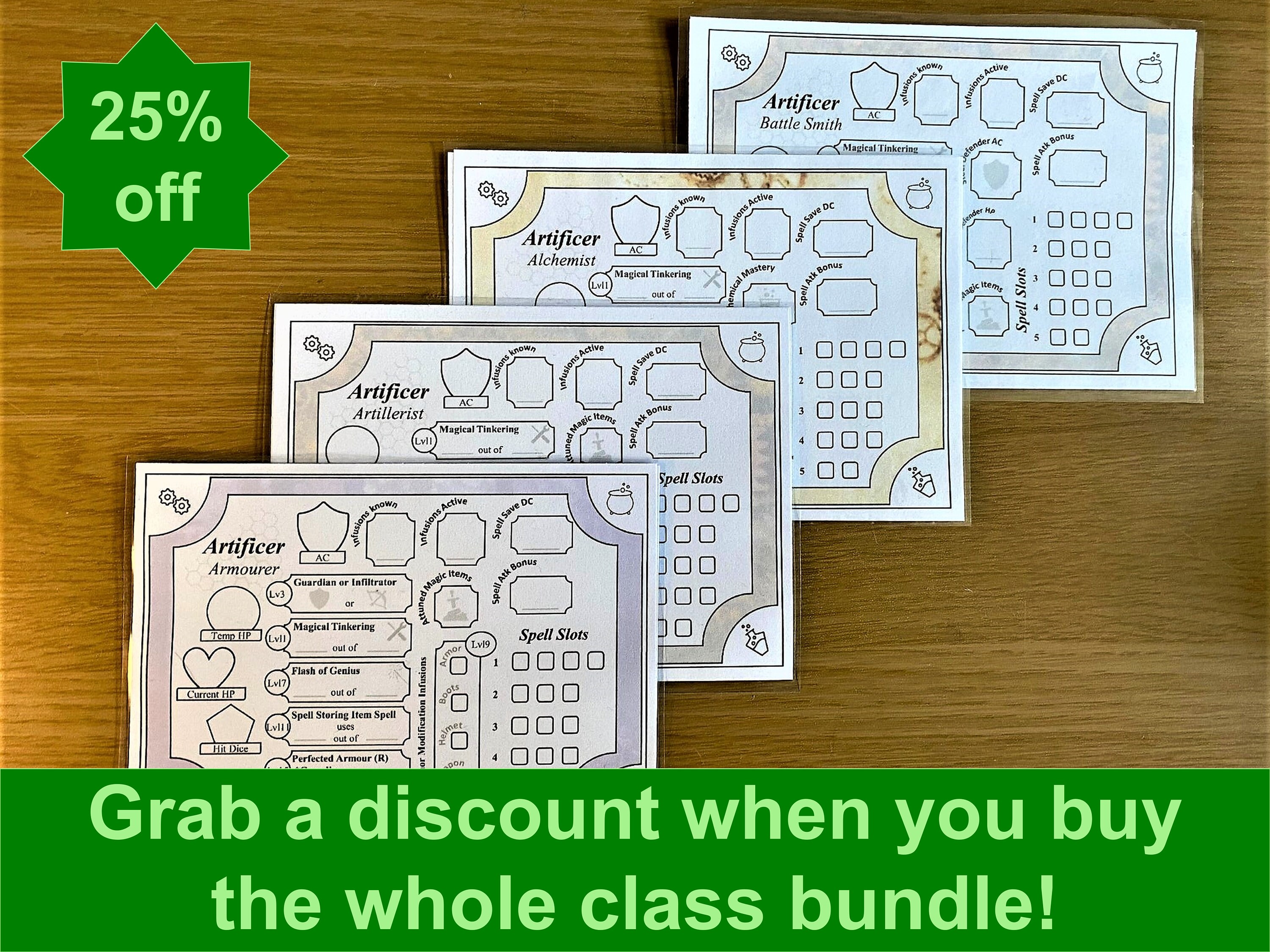 Artificer Alchemist Spell Slot Tracker – Subclass Resource Tracker ...