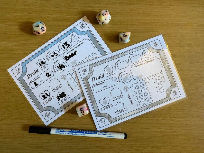 Druid Spell Slot Tracker Bundle – Multiple Themes – Dnd 5E – Digital ...