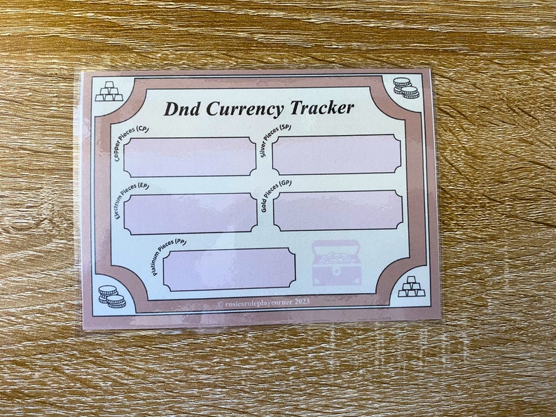 Dnd Money and Currency Tracker - Resource, Conversion and Inventory Aid ...