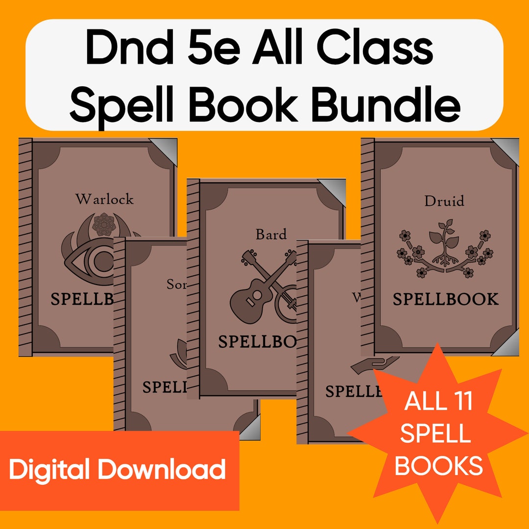 Dnd All Spellcasting Classes Immersive Spell Books With Spell Slot ...