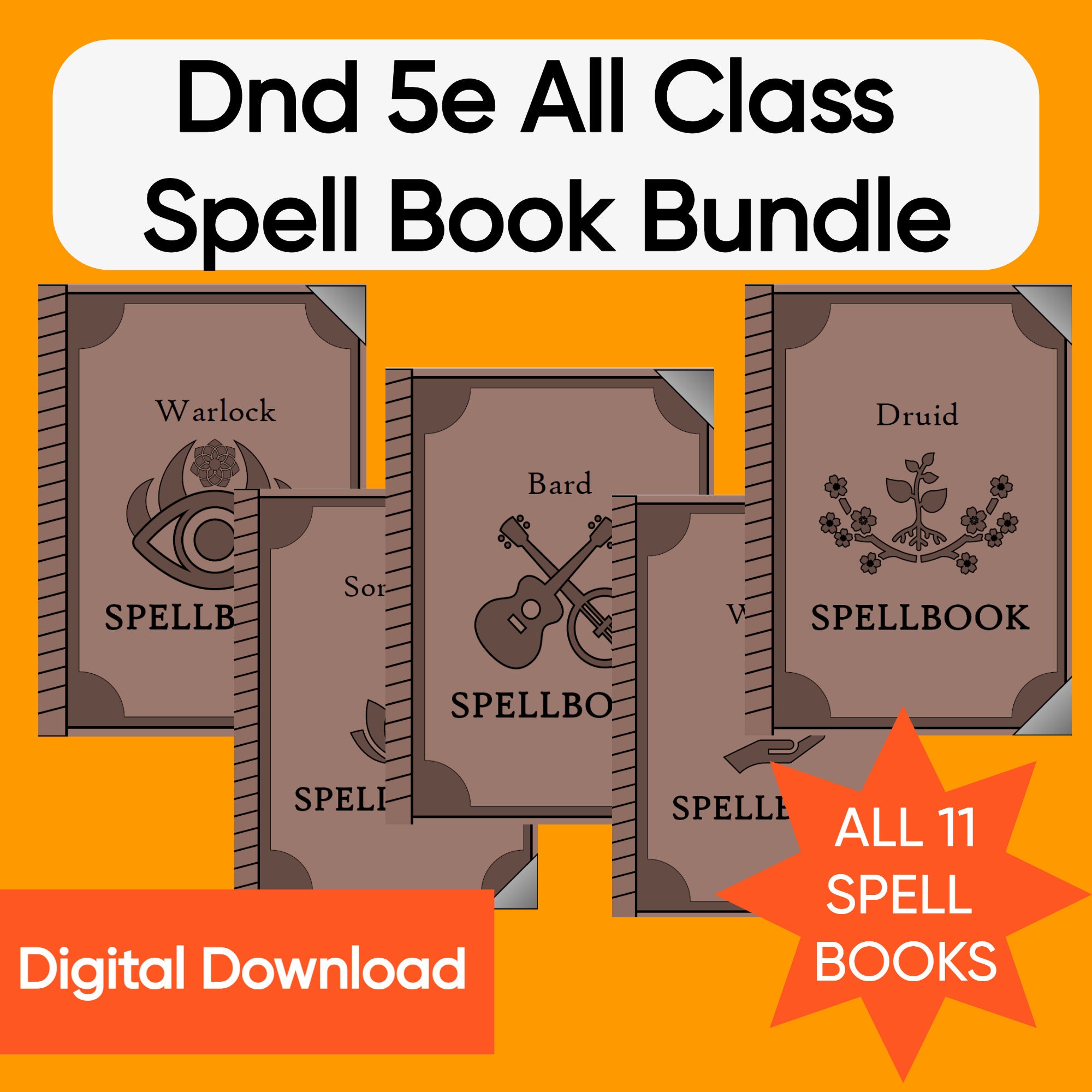 Dnd All Spellcasting Classes Immersive Spell Books With Spell Slot ...