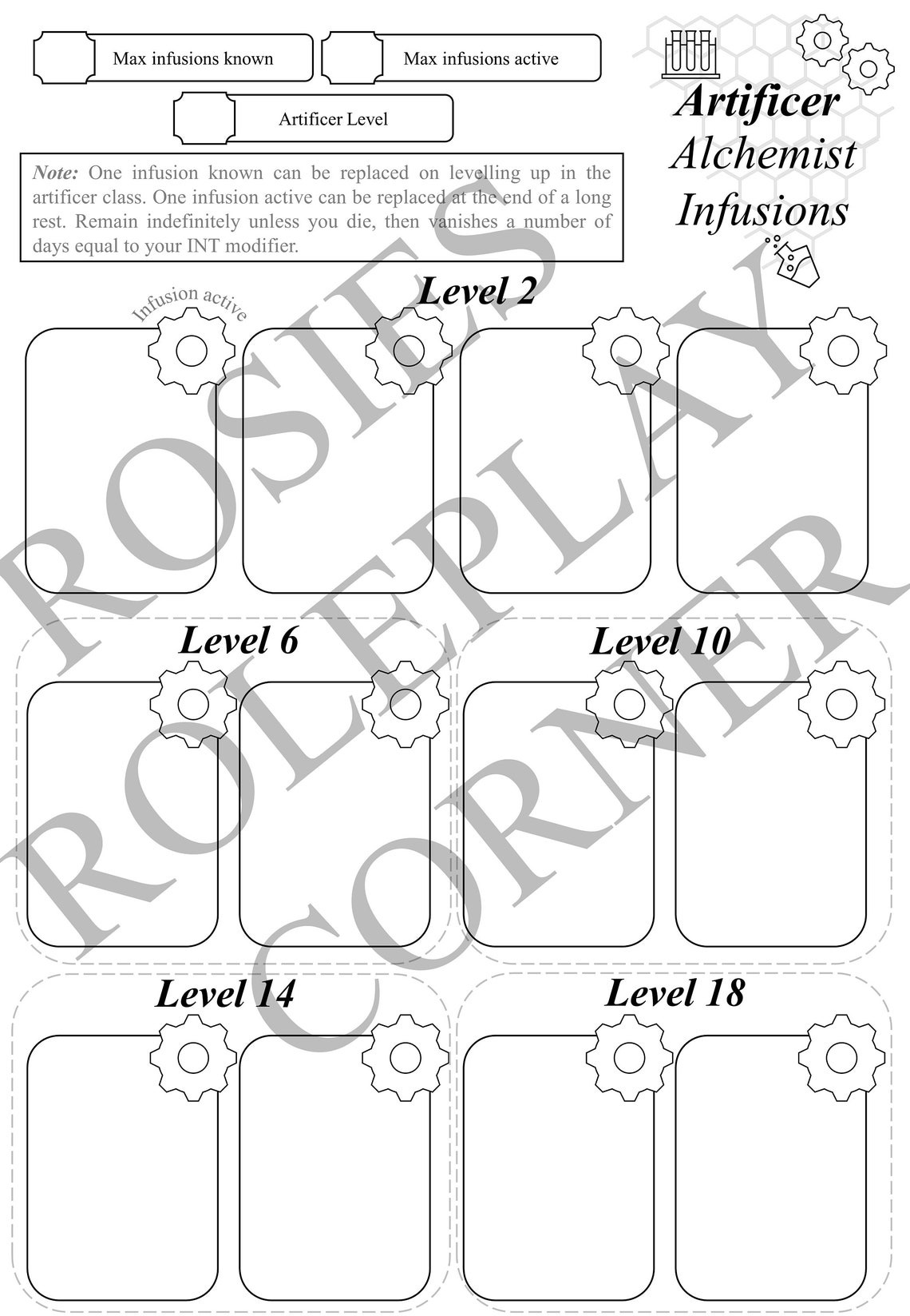 Dnd Artificer Alchemist Character Booklet - Dungeons and Dragons ...