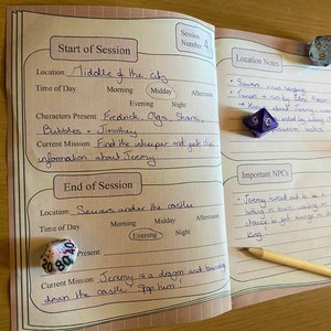 Dnd Immersive A5 Campaign Journal - Tabletop Game Adventure Digital ...