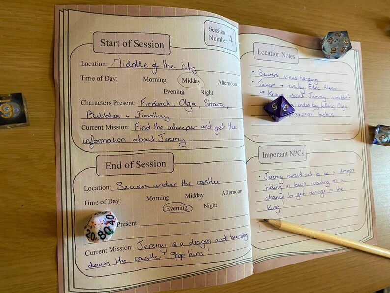 Dnd Immersive A5 Campaign Journal - Tabletop Game Adventure Digital ...
