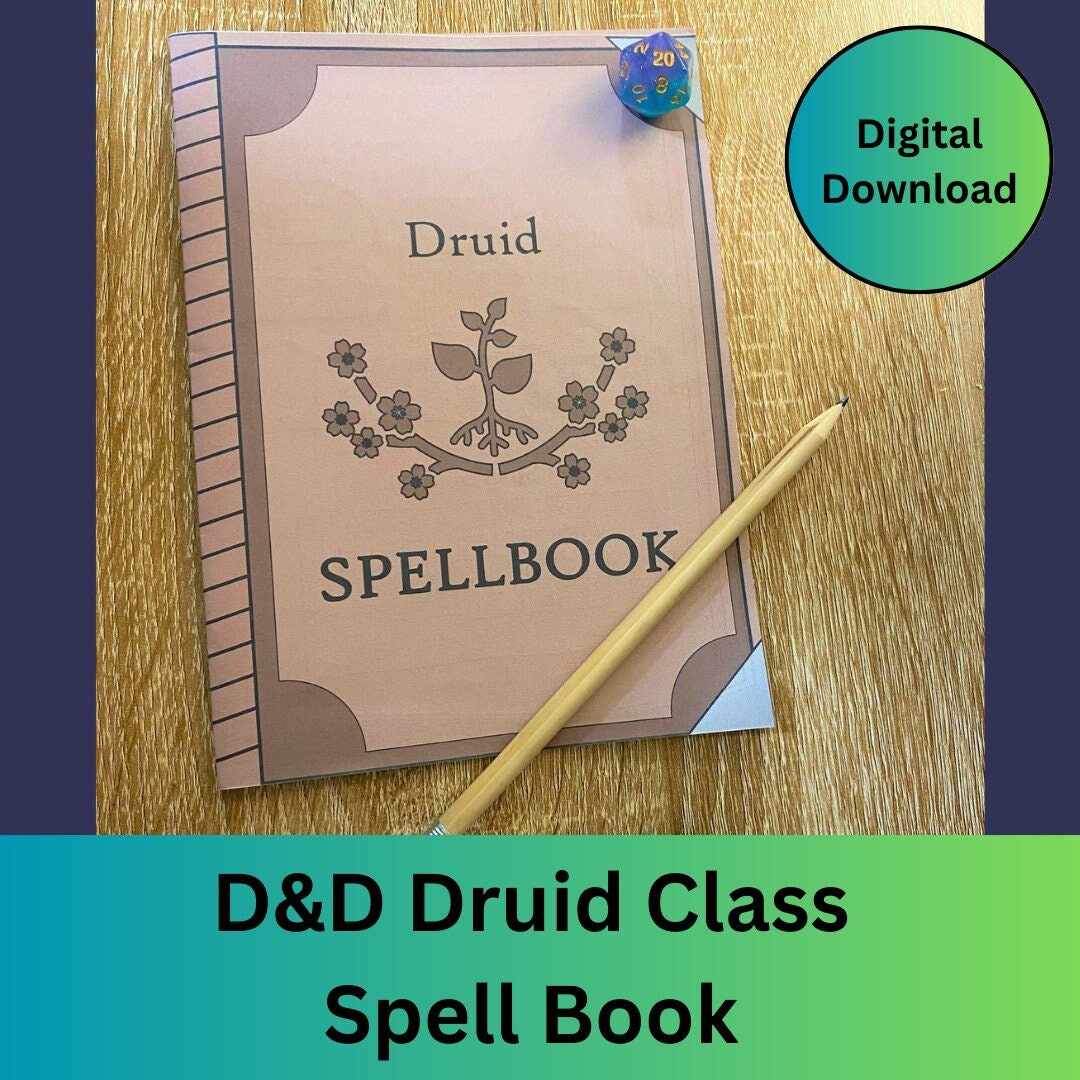 DND Druid Immersive Spell Book With Spell Slot Trackers - Etsy