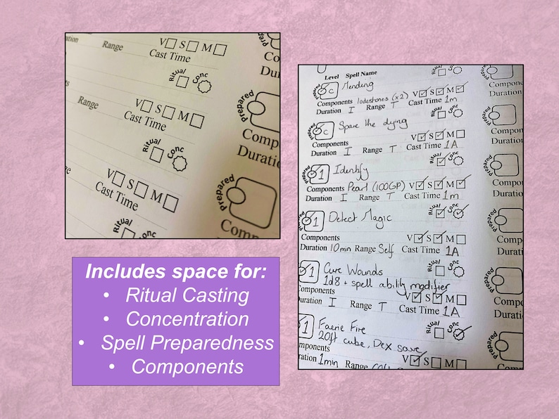 Dnd A4 Spell Sheet Spell Slot Tracker Suitable for ALL Classes Form ...