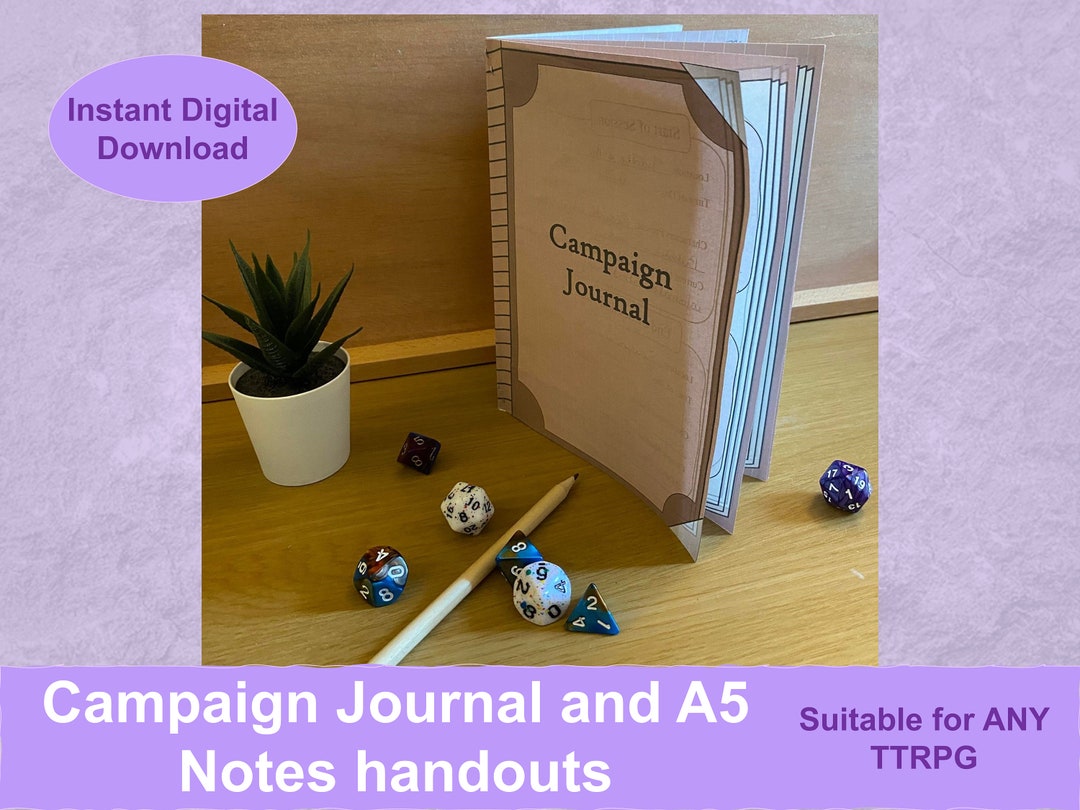 Dnd Immersive A5 Campaign Journal Tabletop Game Adventure - Etsy