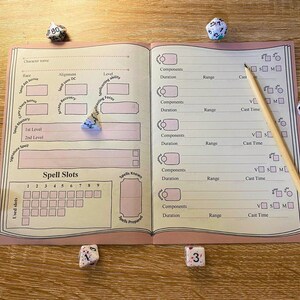 Dnd Wizard Immersive Spell Book With Spell Slot Trackers – Dungeons and ...