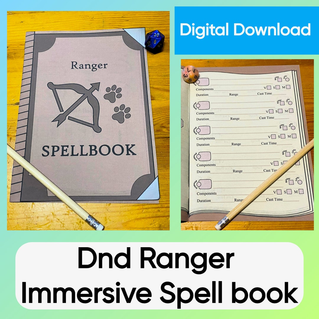Dnd Ranger Immersive Spell Book With Spell Slot Trackers – Dungeons and ...