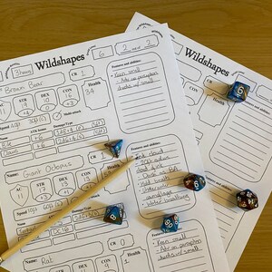 Dnd Druid Bundle - Wild Shape Sheets, Spell & Ability Tracker and ...