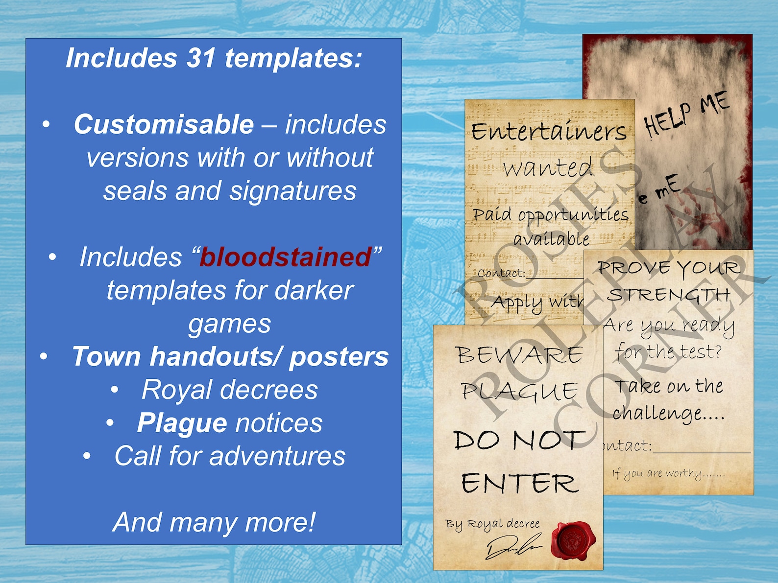 TTRPG GM Handouts and Wanted Posters - A4 Digital Download Templates ...