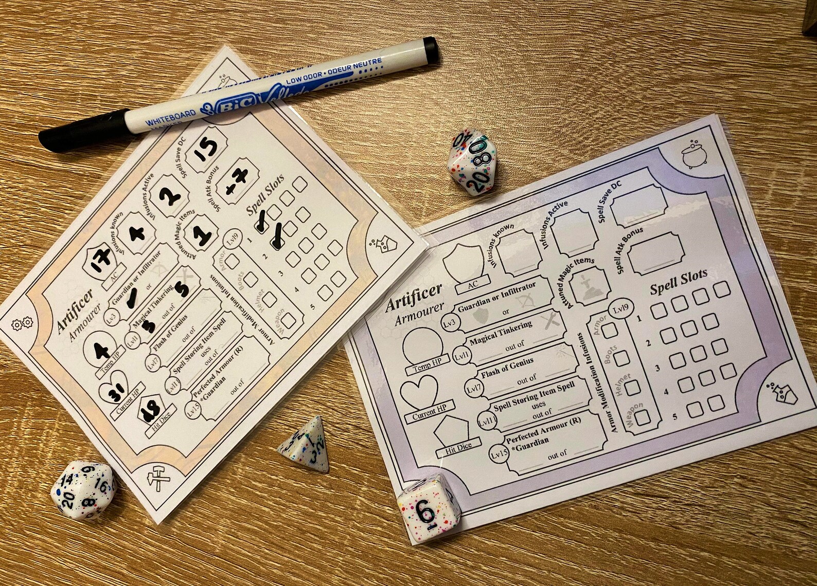 Artificer Armorer Spell Slot Tracker – Subclass Resource Tracker – Dnd ...