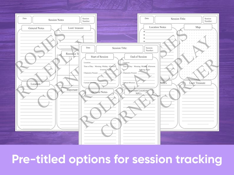 Dnd A4 Session Notes - Tabletop Campaign Adventure Digital Supplement ...